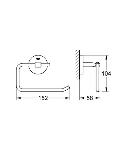 Grohe 40457001 BauCosmopolitan Paper Holder without cover, Starlight Chrome