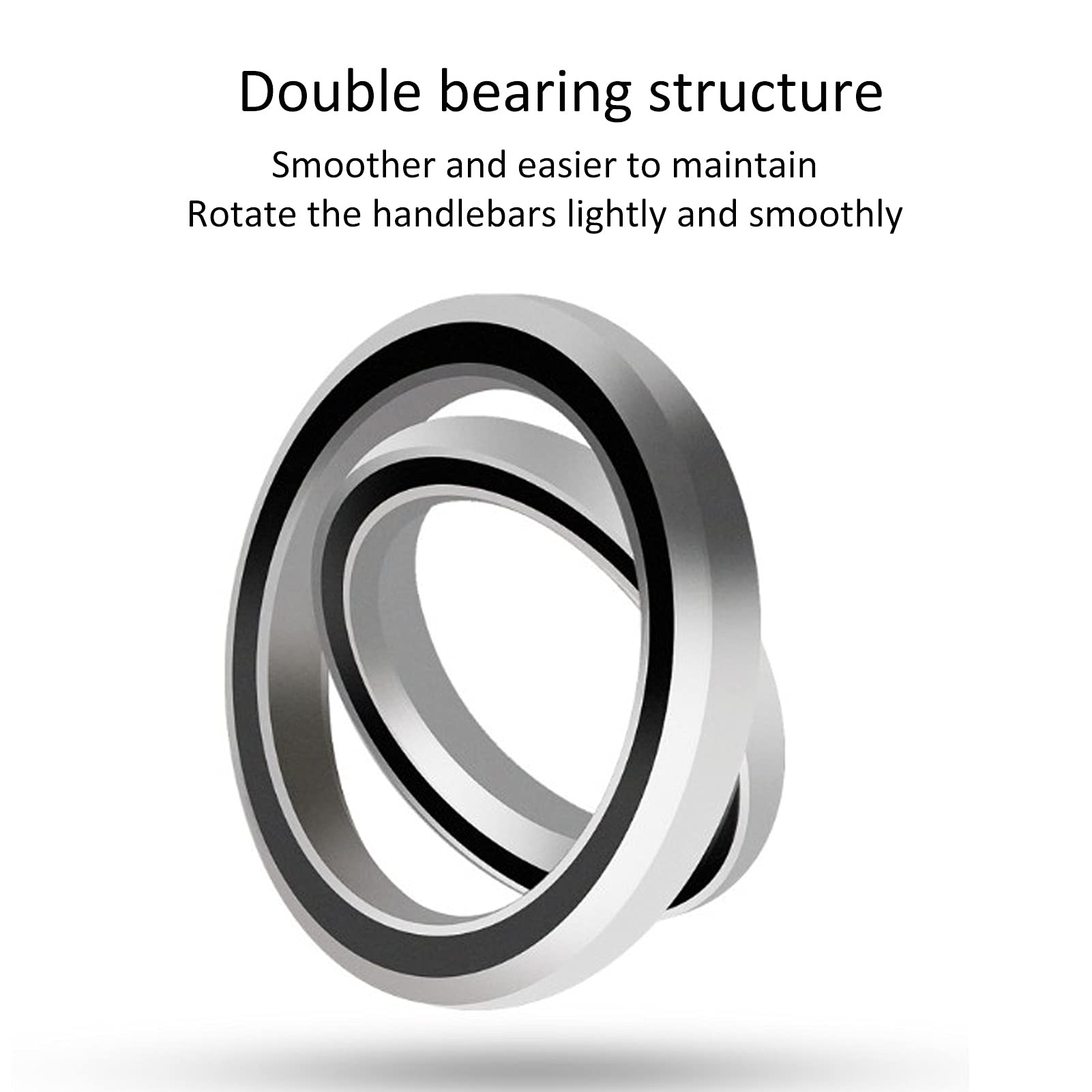 Keenso Headset Bearings, Aluminum Alloy 44mm/1.7in Mountain Headset Front Fork Headset Headset Bearings Replacement(Blue)