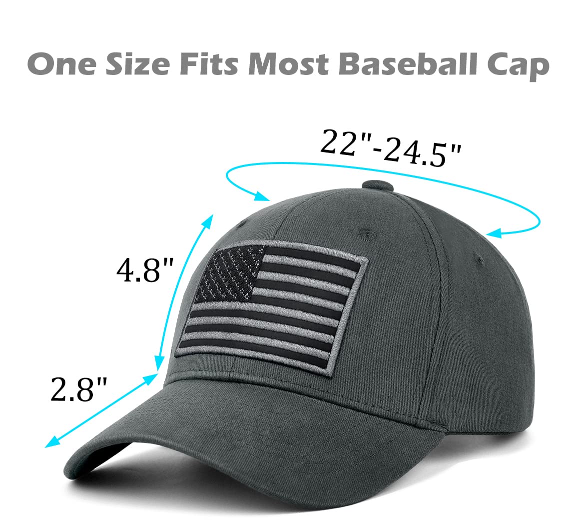 LCZTN 2 Pack American Flag Baseball Cap for Men Women,Low Profile USA Plain Dad Hat (Grey&Khaki)