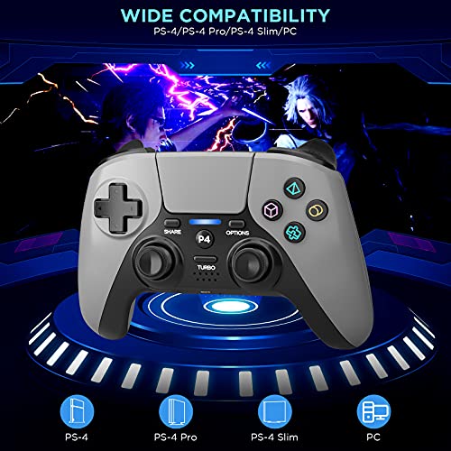 Hongyada Kyadeys Pro Gaming Controller, Wireless Controller with Dual Vibration Game Joystick Game Console, LED Lights, Built-in Speaker,3.5mm Audio Jack Plug & Play Video Games