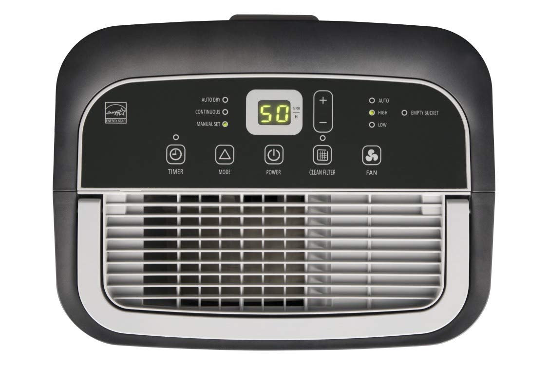 Hisense DH5019K1G 50 Pint 2-Speed Dehumidifier Energy Star (1,000 Sq. Ft. Coverage) (Renewed)