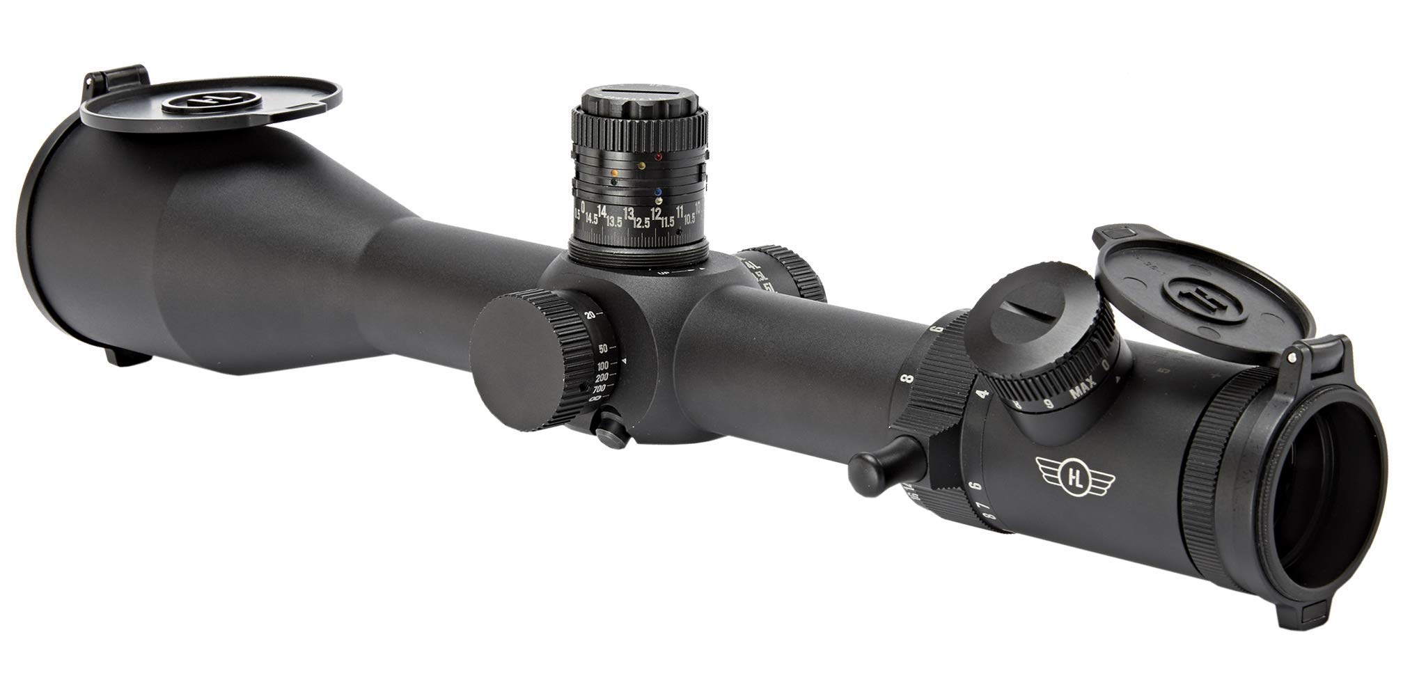 Hi-Lux Optics UD530X56-R Uni-Dial 5-30 x 56 34mm Tube Rifle Scope with Red Illuminated MIL Ranging Reticle, Black