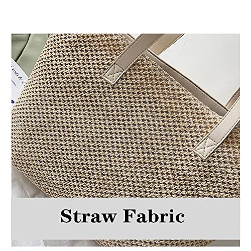 GUOZI Women Straw Woven Tote, Summer Beach Bag Large Handmade Weaving Handbag (2103-B)