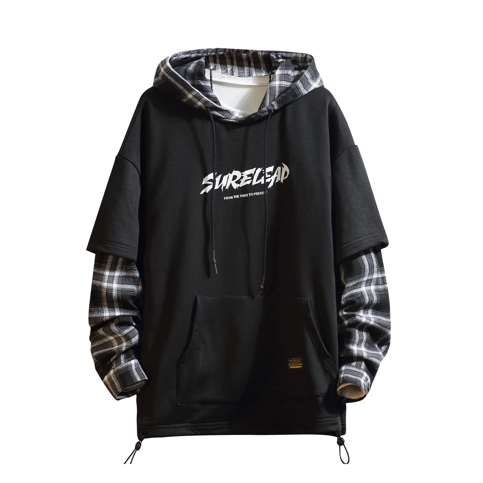 GURUNVANI Japan Style Patchwork Hoodies Men Characters Streetwear Hoodie Men Sweatshirt