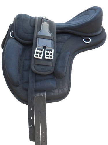 GSk Reitsports New Freemax/Treeless Synthetic Saddles Black Matching Girth with Leather Stirrup 16"