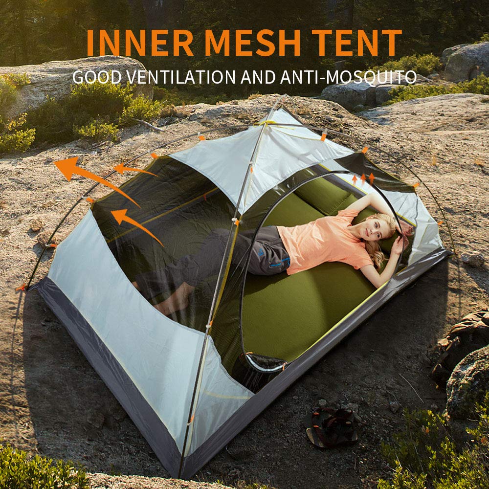 Hewolf Backpacking Tent Lightweight Tent for 2 Person,Tent Waterproof Double Layer Tent for Hiking Camping Fishing Garden Beach