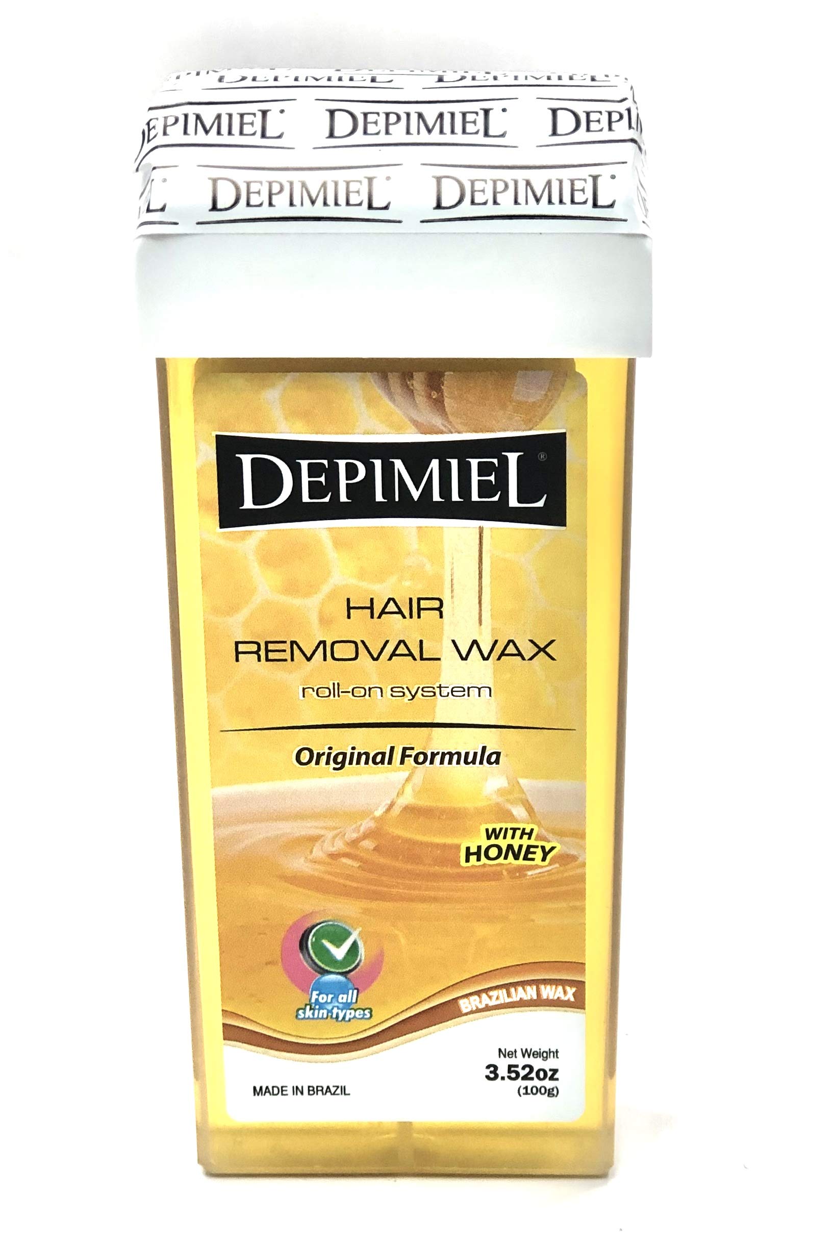 Hard Wax Roll On Original Formula with Honey Cartridge System Hair Removal 3.52 oz (6 Pack)