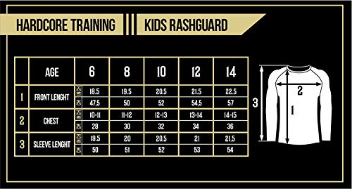 Hardcore Training Kids Rash Guard Compression Base Layer Tights No Gi BJJ Fitness Workout Running Boxing Black White