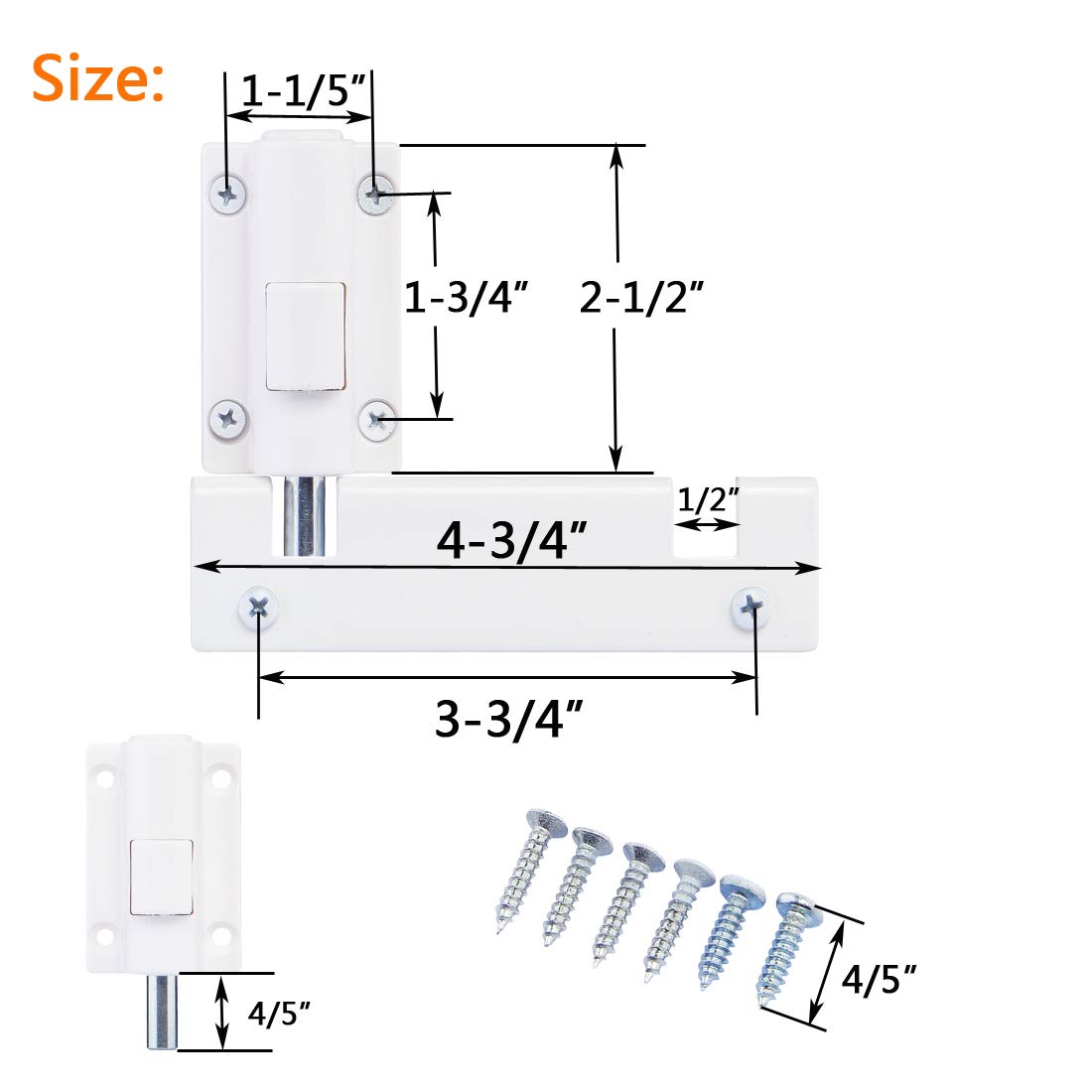HauSun Patio Sliding Door Security Foot Lock Kick Lock, Fits on Top Rail-Childproof Patio Door Guardian-or Bottom Rail-Foot Operated-Keep Your Family Safe and Secure(1 Pack,White)
