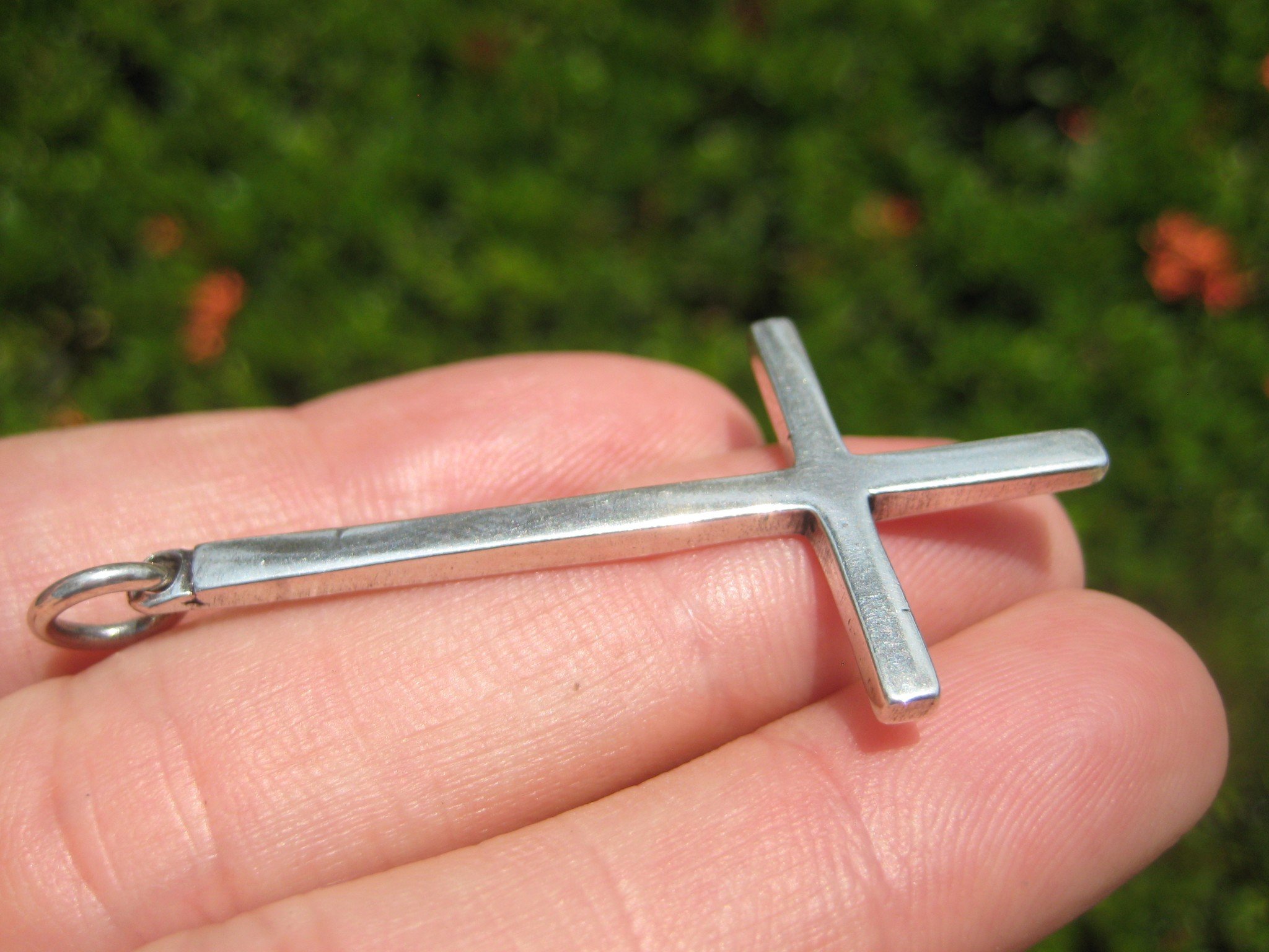 Himalayan Treasures 925 Silver Extra Large Petrine Saint Peter's Inverted Cross Satanic Pendant A20