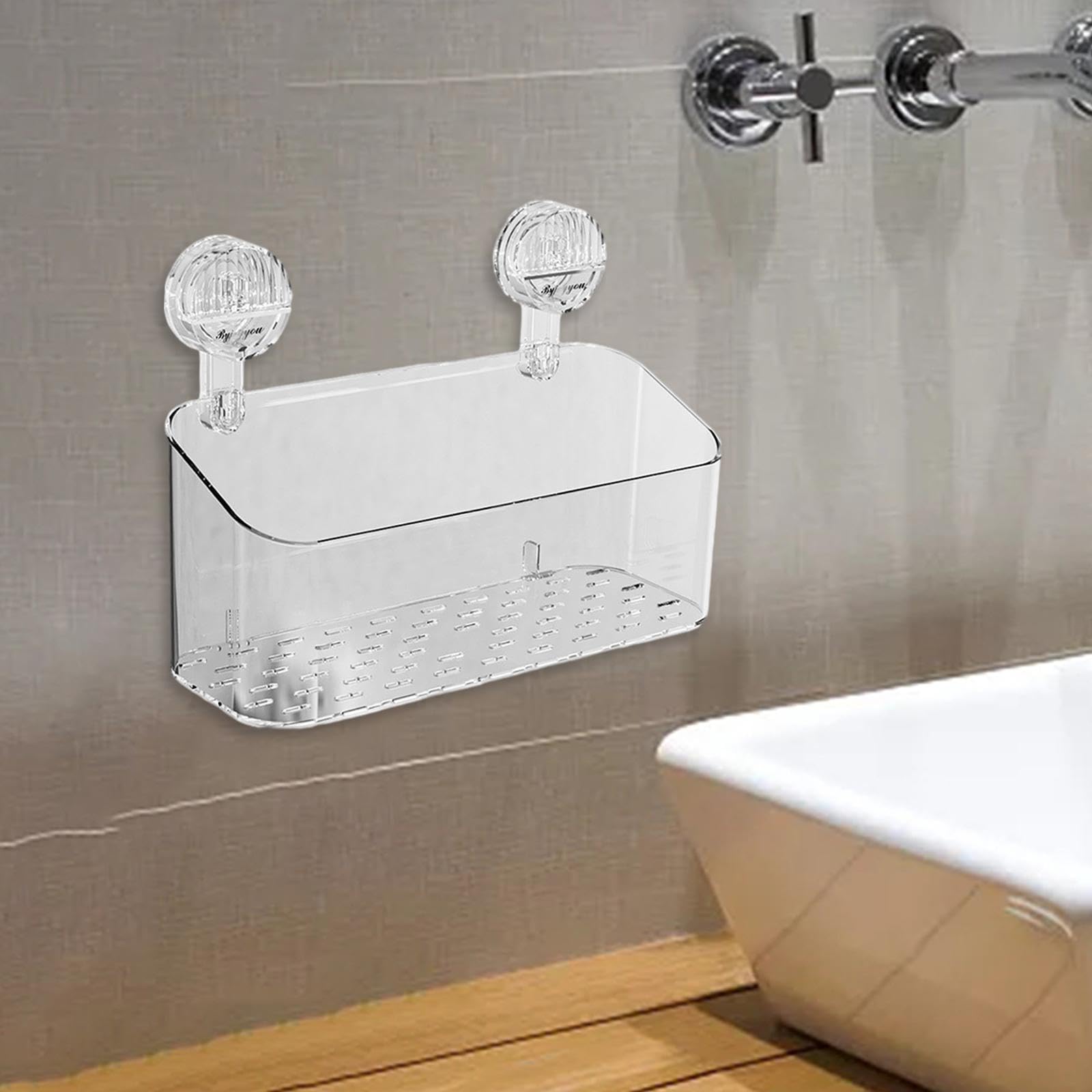 Sleek Shelf for Bathroom Organization, Clear, S