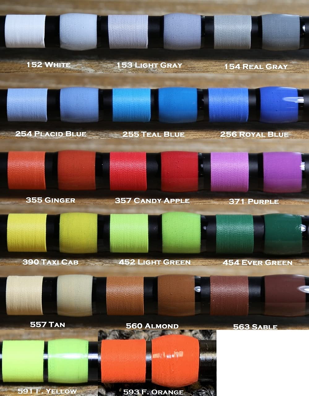 Hitena STWRAP Rod Wrapping Thread - NCP Winding Thread. Sits Perfectly Flat on Blank and Less Fuzzy. Color Never Fades Over Time