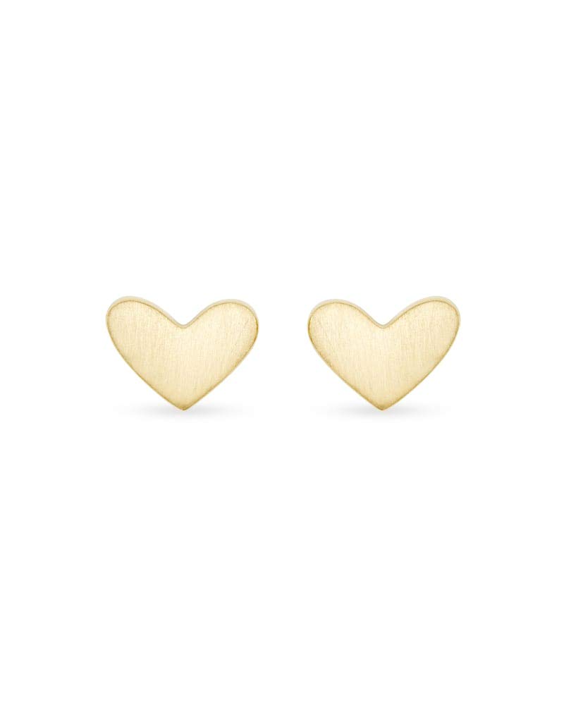 Kendra Scott Ari Heart Stud Earrings in 18K Gold Vermeil, Fine Jewelry for Women