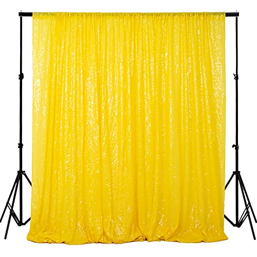 Yellow Glitter Backdrop Curtain Photo Backdrop 4FTx7FT Sequins Shimmer Curtains for Backdrop -1011E