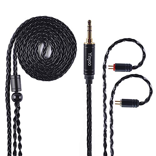 YINYOO Upgraded Replacement Earphones Cable 8 Core Silver Plated Copper IEM Cable with 2pin 0.78mm for kz zst zsn-pro-x zs10-pro zs10-pro-x dqs zex edx as16 cca CRA c10 c12 ccz Melody kbear ks1 ks2