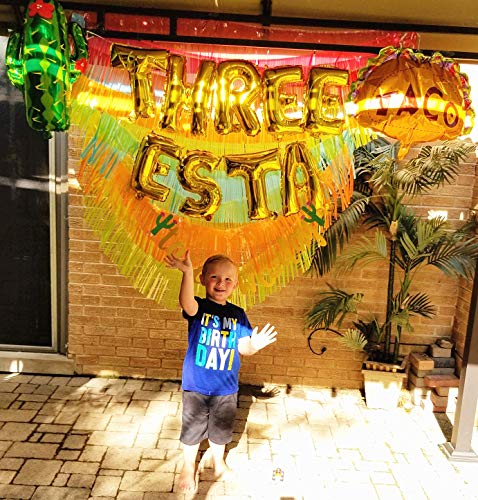 LaVenty Mexican Third Birthday Decoration Three Esta Decorations Three-Esta Birthday Party Decorations 3rd Birthday Fiesta Party Three Year Old Fiesta Birthday Decoration