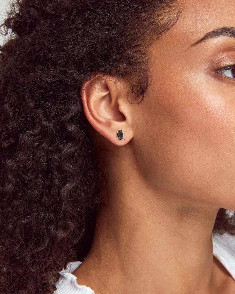 Kendra Scott Emilie Stud Earrings for Women, Fashion Jewelry, 14k Gold-Plated, Iridescent Drusy