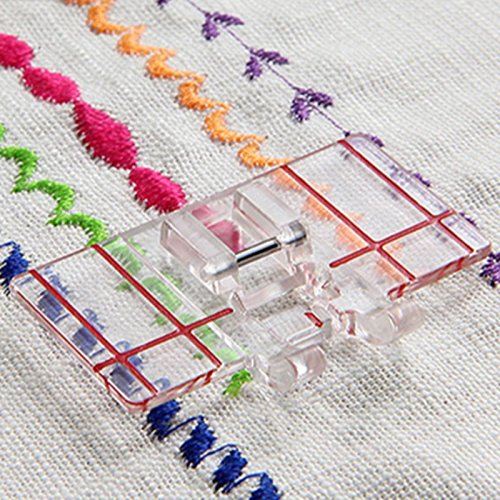 YEQIN Border Guide Sewing Machine Presser Foot - Fits All Low Shank Snap-On Singer, Brother, Babylock, Euro-Pro, Simplicity, White, Janome, Kenmore, Juki, New Home