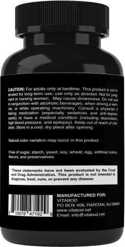 Vitabod Melatonin 20mg with Ashwagandha 4:1 Extract 250mg, Calm Mood & Antioxidant Action, 120 Tablets