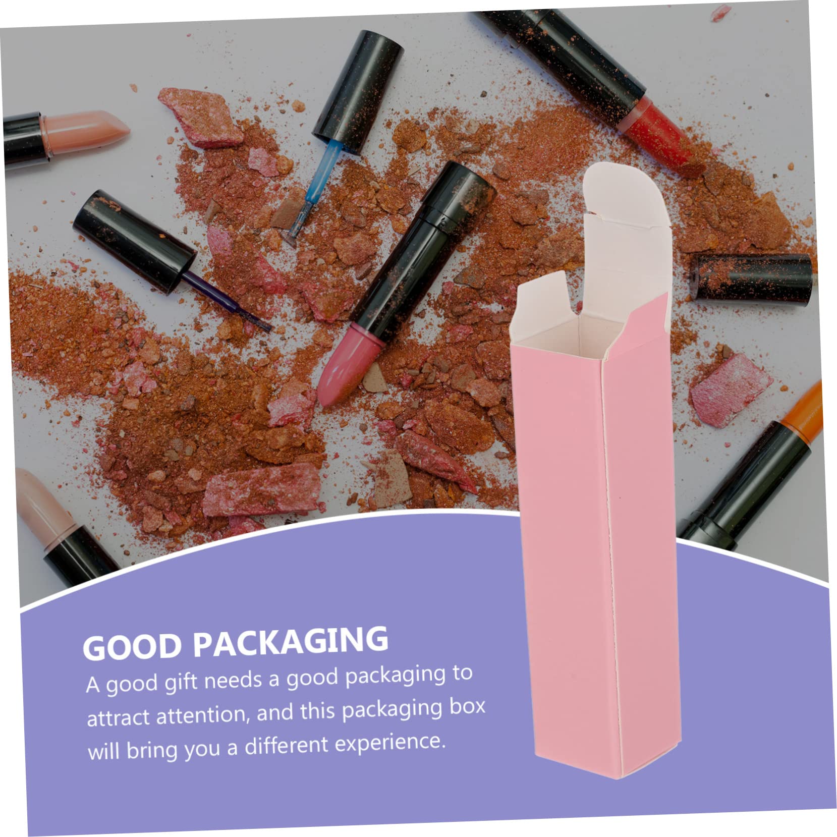 HEALEEP Paper Gift Boxes 50Pcs Boxes handmade paper box bulk Lip Gloss Storage Oil Lipstick Bottle Packaging tubes empty black suitcase lipstick bag kraft paper carton Brown Gift Boxes