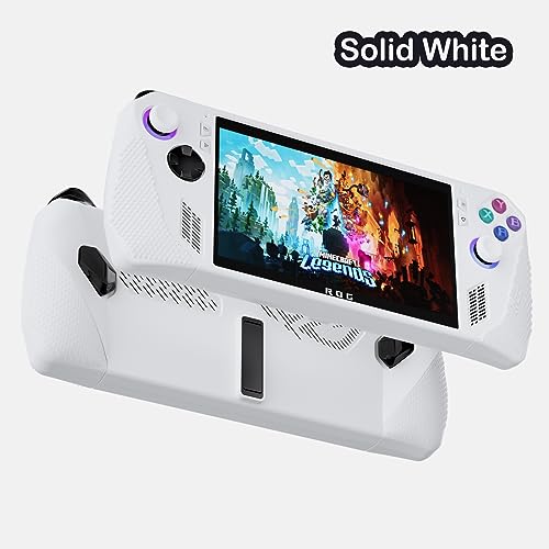 Silicone Skin Case for 2023 ASUS ROG Ally Handheld, ROG Ally Accessories Protective Cover Grip with Stand (Purple)
