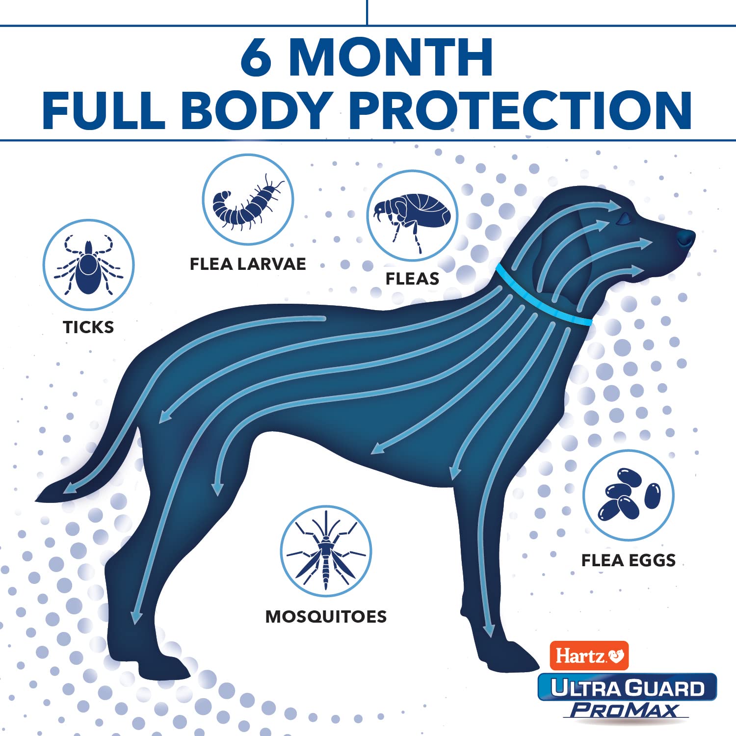 Hartz UltraGuard ProMax Flea & Tick Collar for Dogs I 12 Months Protection I Soft & Comfortable | Flea & Tick Prevention I 2 Pack, Blue