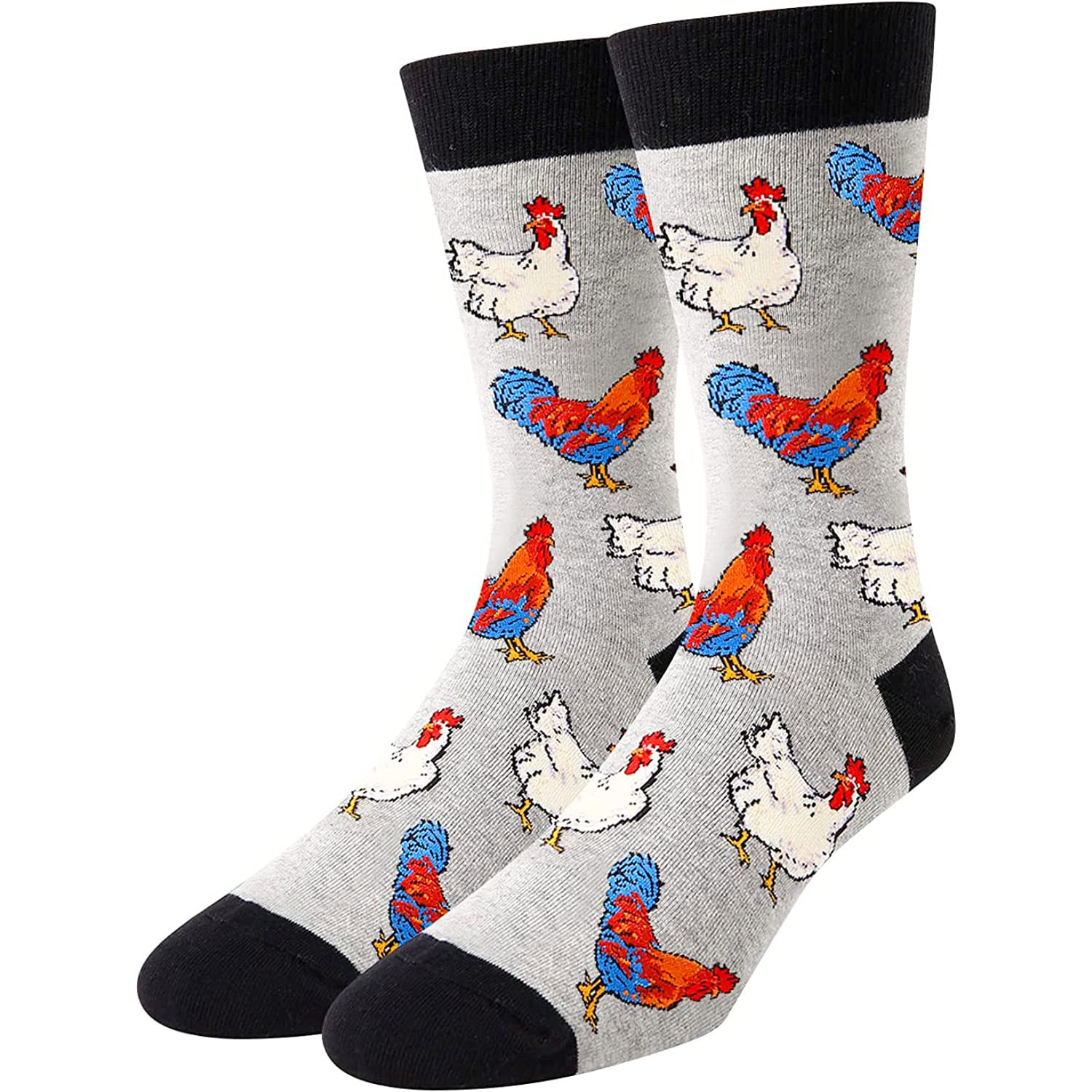 HAPPYPOP Funny Farmer Gifts Chicken Gifts Men, Chicken Wing Socks Farm Animal Rooster Socks Dad