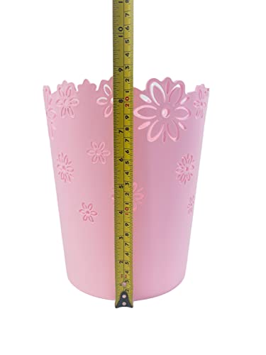 VIUJUH Wastebasket, Hollow Flower Shape Plastic Lidless Wastepaper Baskets Trash Can-M A2301