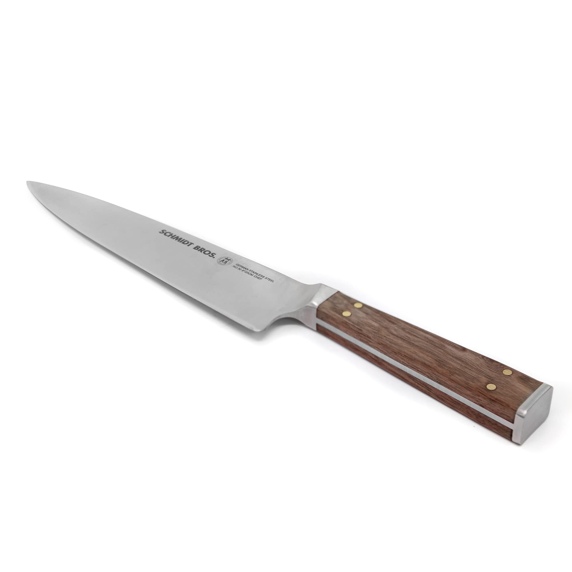 Schmidt Brothers -Brass and Walnut 2-piece Starter Kitchen Knife Kit, High-Carbon German Stainless Steel Mulitpurpose Kitchen Cutlery