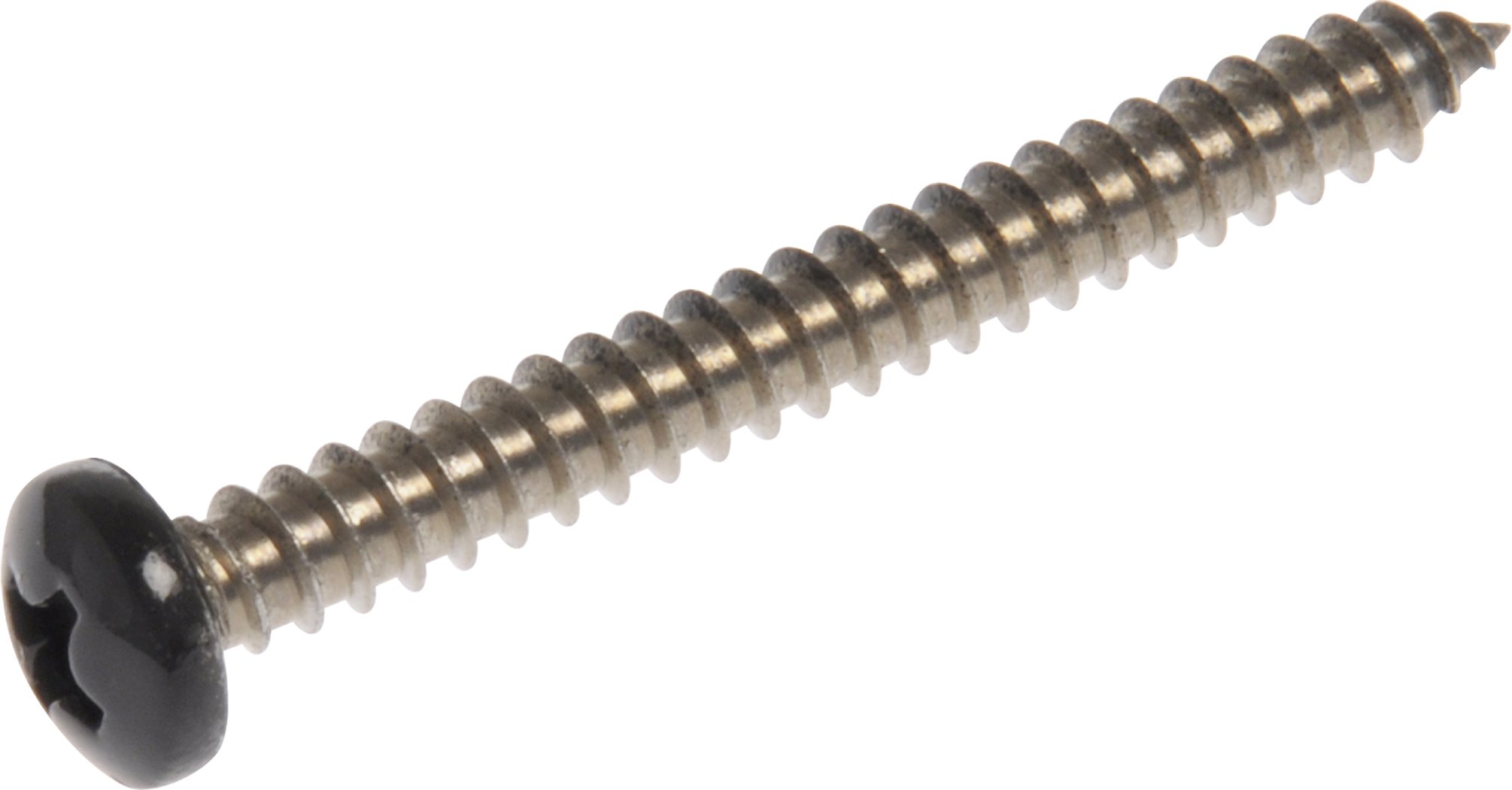 Hillman 44379 10 x 2-Inch Black Pan Head Phillips Sheet Metal Screw, Stainless Steel, 15-Pack