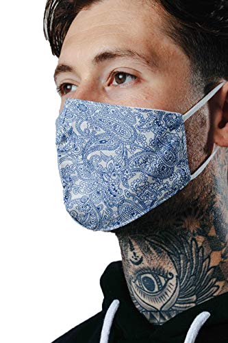 Hype ADULT LIGHT BLUE PAISLEY ADJUSTABLE FACE MASK