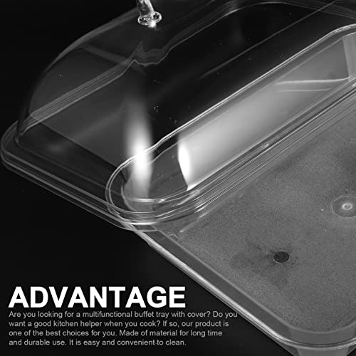 UPKOCH Acrylic Box Acrylic Cake Serving Tray with Lid Clear Rectangular Dessert Appetizer Serving Dish Platter Food Tray for Seafood Cheeses Meats Home Kitchen Party Decor Serving Tray