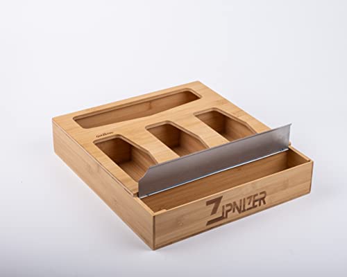 Zipnizer Food Storage Bag Organizer with Foil dispenser