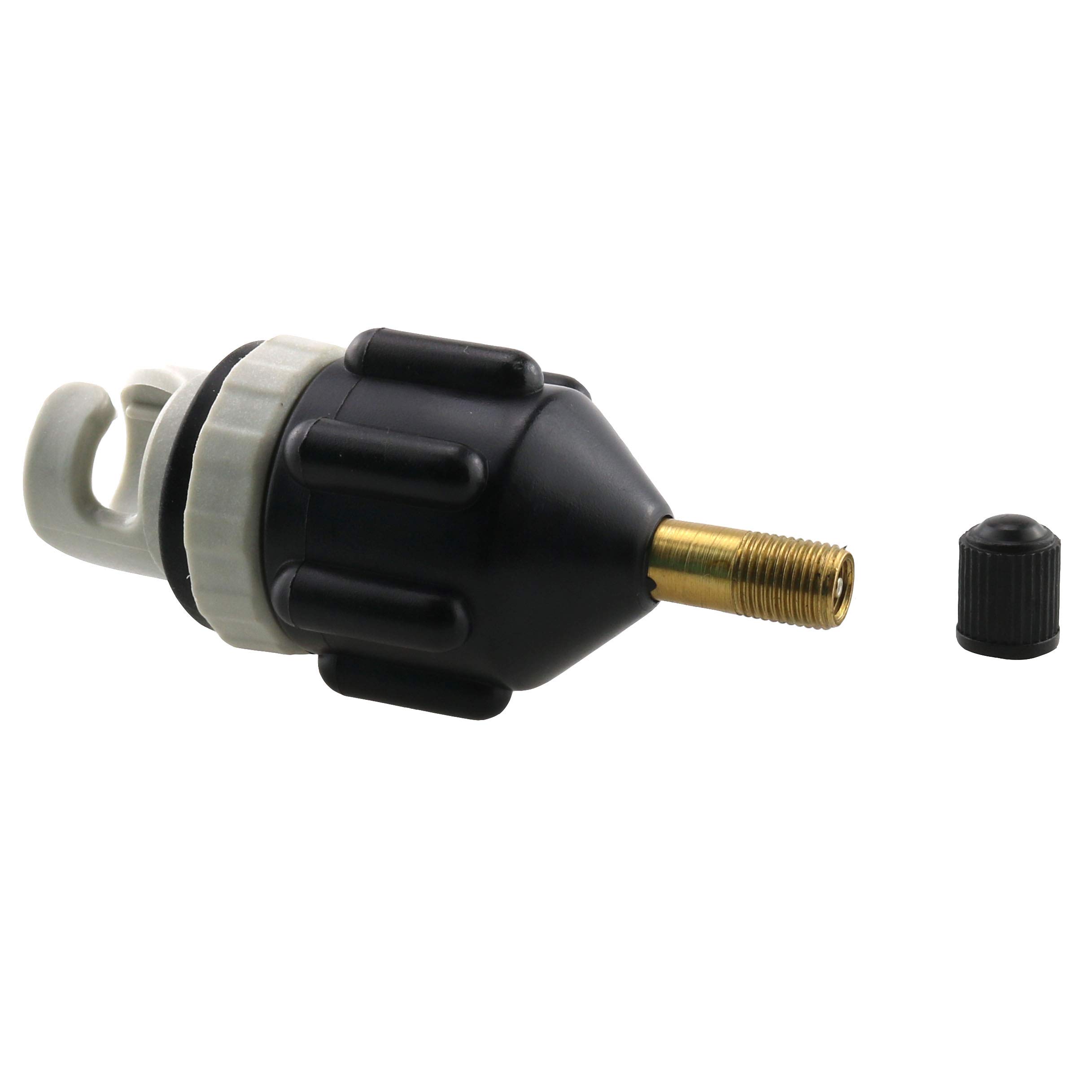 HJ Garden 1pcs Inflatable Boat SUP Pump Adaptor Air Pump Converter Kayak Valve Adapter with Air Valve Attachment, Black