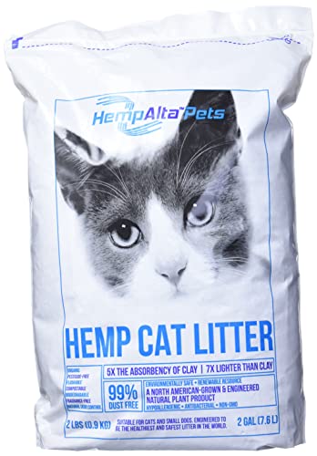 HempAlta Pets Premium Organic Hemp Cat Litter: All Natural, Lightweight, Unscented, Flushable & Low Dust