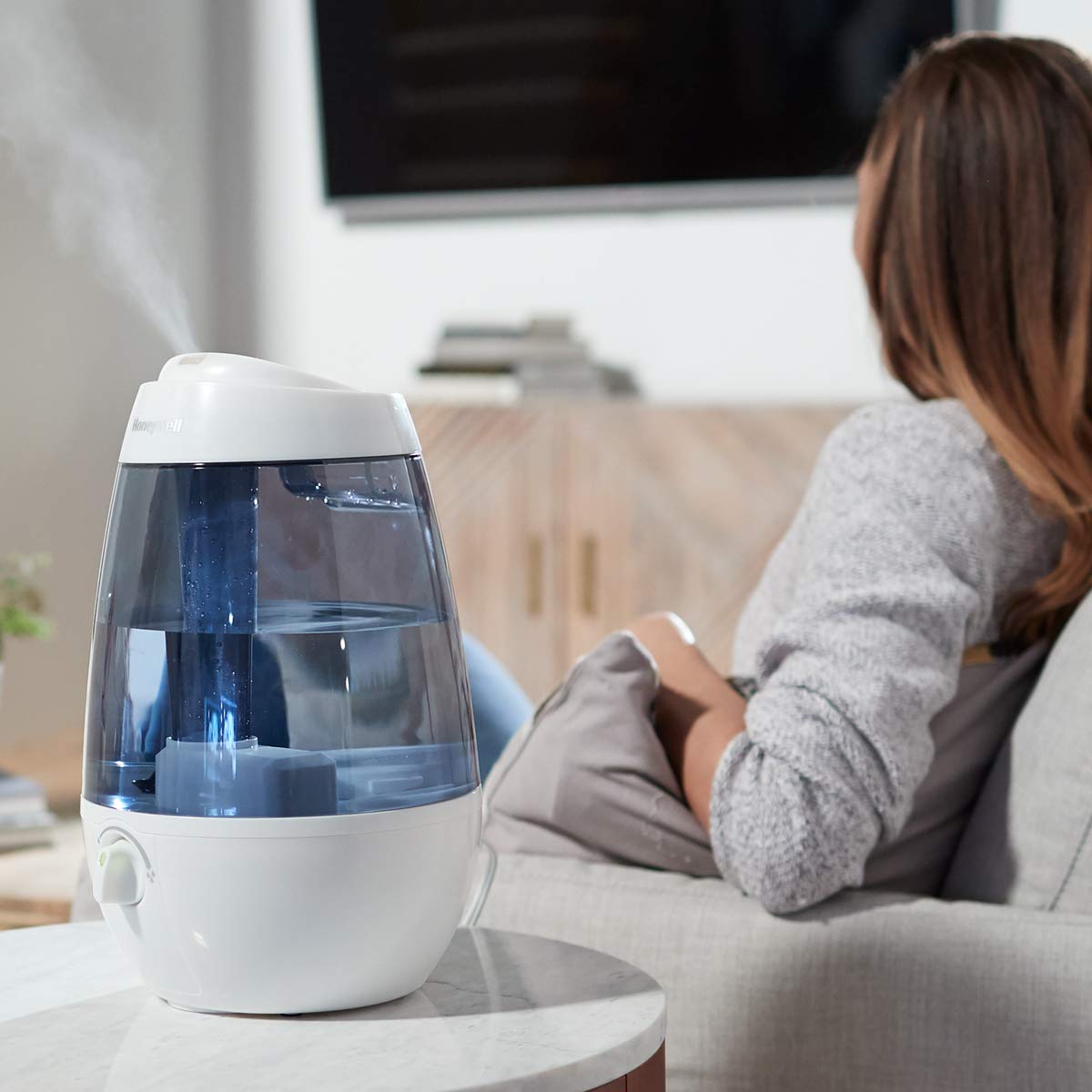 Honeywell HUL535W Filter-Free Cool Mist Humidifier, White β Cool Mist Humidifier for Bedroom, Home or Office
