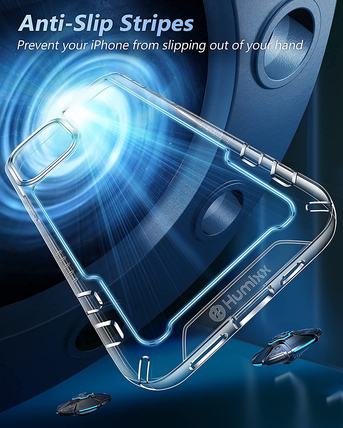Humixx Steel Traveler Series for iPhone 12 Case, iPhone 12 Pro Case [Military Grade Drop Armor Material] Anti-Drop Protective Phone Case with Soft Bumper, Slim Crystal Clear Cover 6.1 Inch
