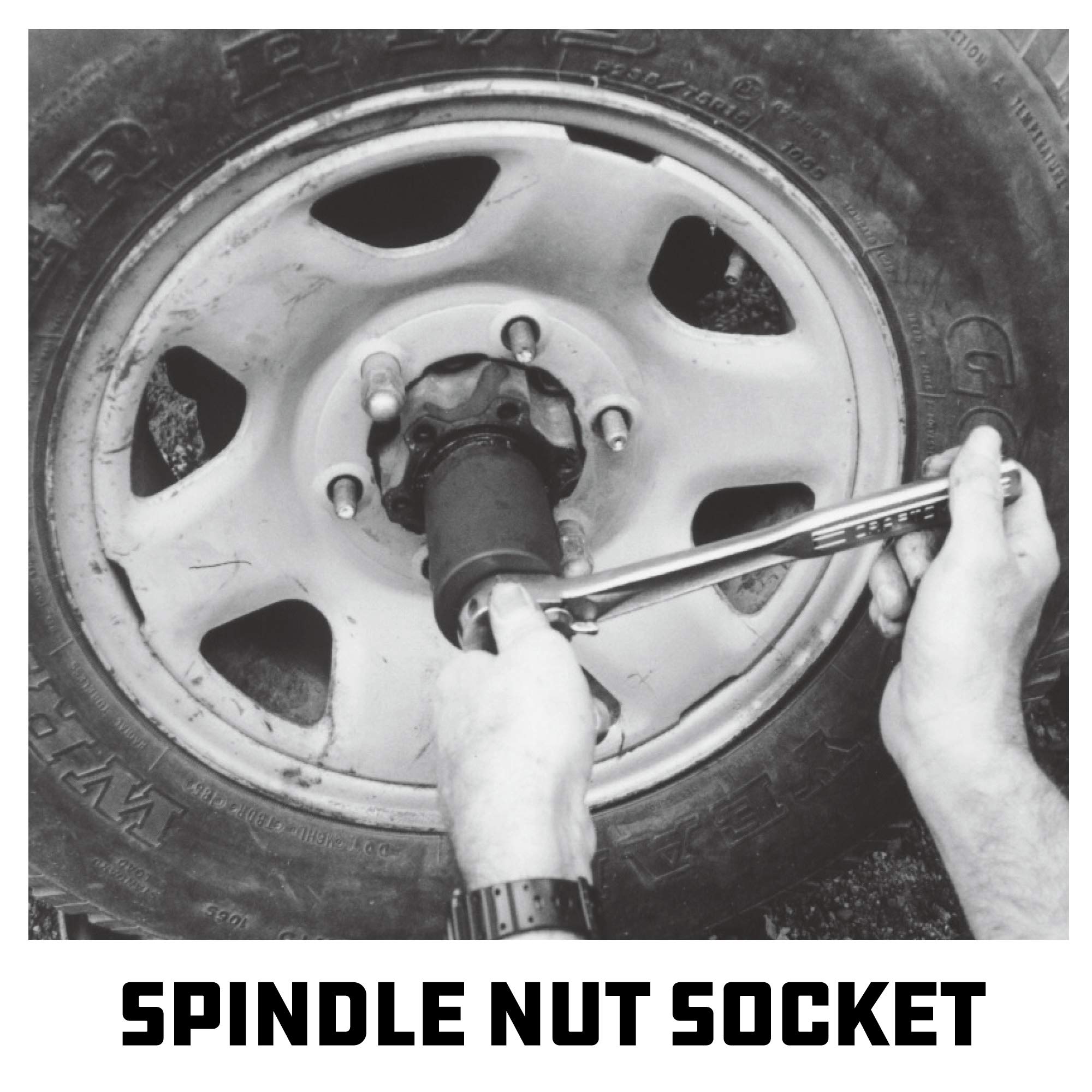 Powerbuilt Dodge Spindle Nut Socket, 1/2 Inch Drive 6 Point, 1-11/16 Inch, 4x4 Pickup Trucks, Front Axle - 647093