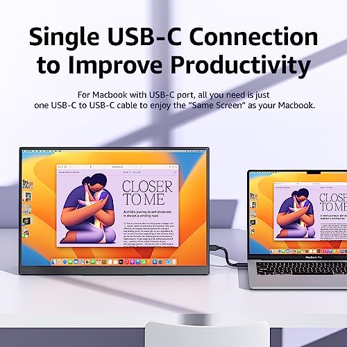 Upperizon Portable Monitor Bundle [15.6inch 4K & 16inch 2.5K] HDR IPS USB-C Travel Monitor Dual USB-C Mini HDMI Portable Display for MacBook Laptop PC Surface Xbox Switch PS5