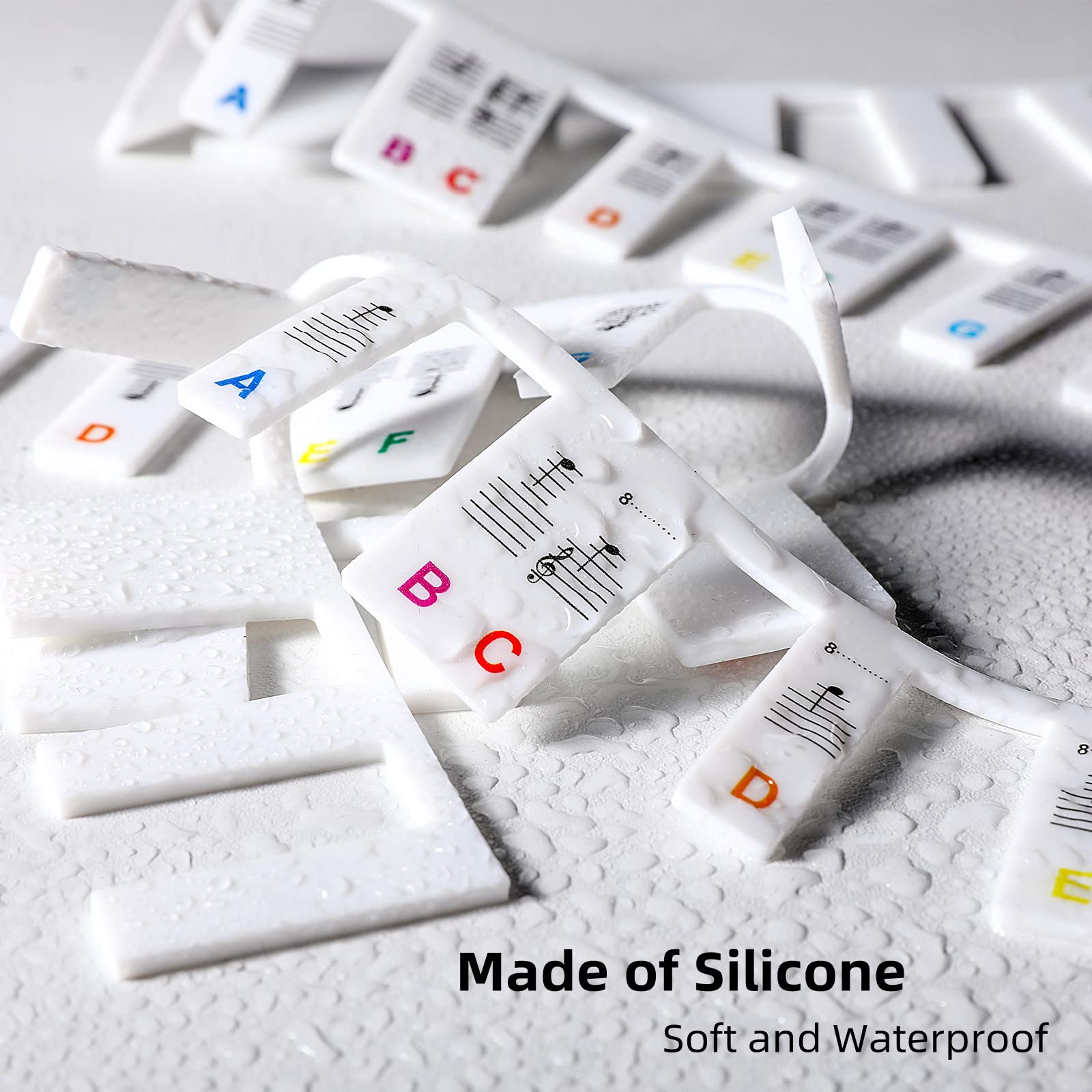 Piano Notes Guide for Beginner - Removable Silicone Piano Keyboard Notes Labels for 88 Key Full Size Piano,Piano Notes Strip for Learning Piano,No Need Stickers