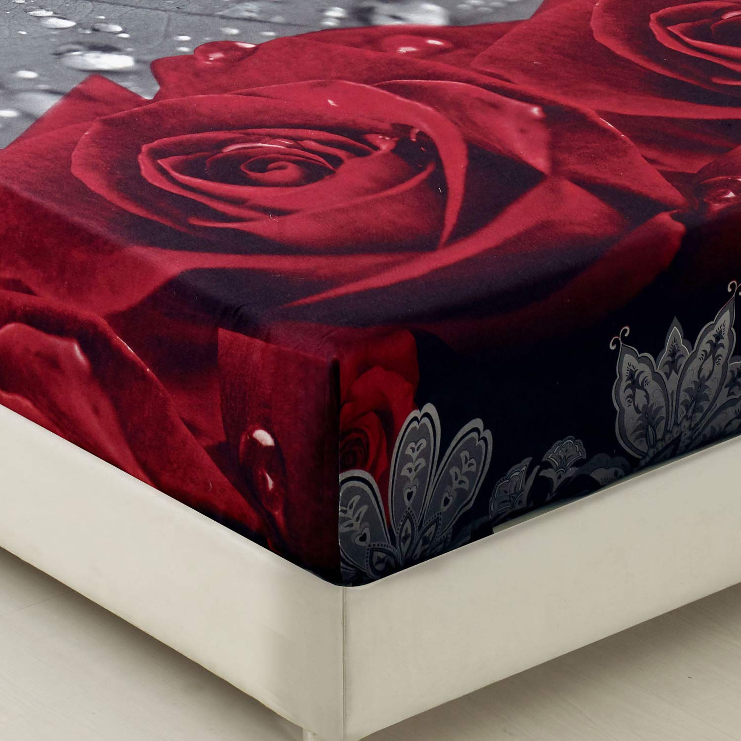 HIG 3D Bed Sheet Set - 4 Piece 3D Purple Butterfly Reactive Printed Sheet Set Queen Size (Y34) - Soft, Breathable, Fade Resistant - includes 1 Flat Sheet,1 Fitted Sheet,2 Shams
