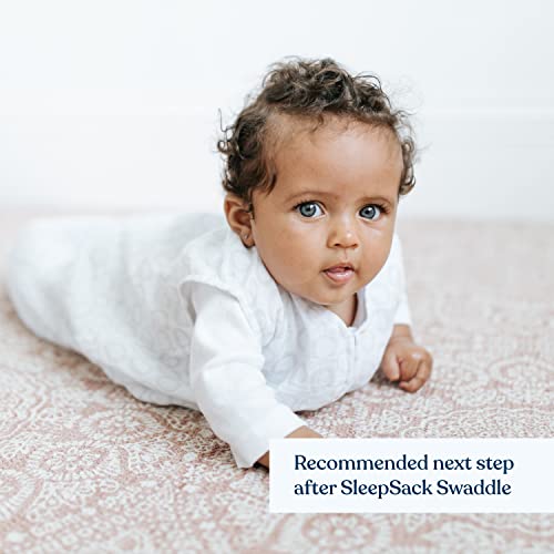 HALO SleepSack, 100% Cotton Muslin Wearable Blanket, Swaddle Transition Sleeping Bag, TOG 0.5, Grey Open Circles, Small, 0-6 Months
