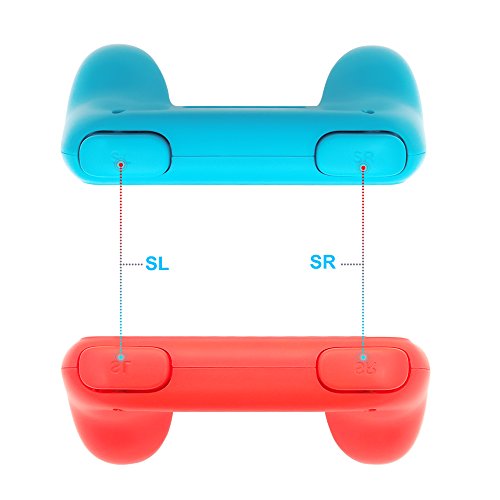 Hand Grips Compatible with Switch/Switch OLED Model Controllers, Grip Compatible with Switch Joy Con - Blue and Red (2 Packs)