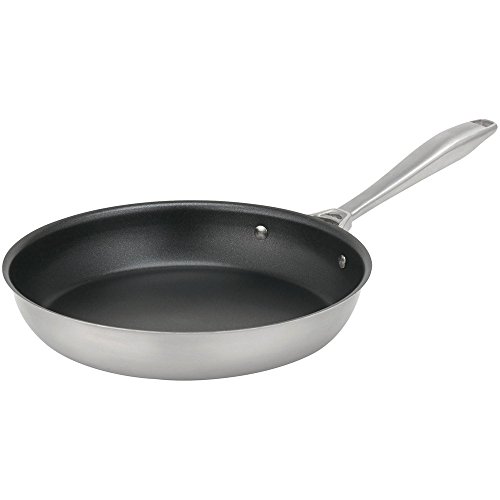 Vollrath 47757 18-Inch 18-8 Stainless Steel Saute Fry Pan with CeramiGuard II Nonstick Coating