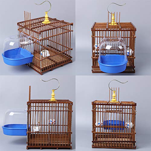 YJJKJ Caged Bird Bath Bird Cage Parrot Supplies Bathing Tub for Small Brids Canary Budgerigar Cockatiel Lovebird(Random Color)