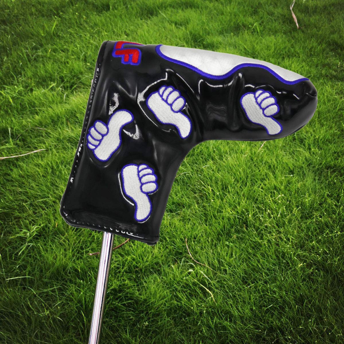 HISTAR Thumb Design PU Golf Putter Head Covers Headcover with Magnetic for Scotty Cameron Taylormade and Other All Brands Blade Headcovers (Black)