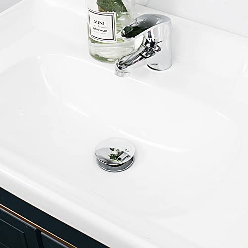 NearMoon Bathroom Pop up Drain, Brass Sink Drain Strainer for Bathroom Assembly Stopper Vessel Sink, Anti-Clogging (Without Overflow, Chrome Finish)