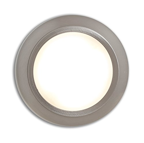 Hamilton Hills Thin Round 5.5 inch Brushed Nickel Disc LED Ceiling Light Fixture | 3000K Bright White Thinnest Dimmable Flush Mount Ceiling Light | Overhead Direct Wire Lights for Kitchen & Bedroom