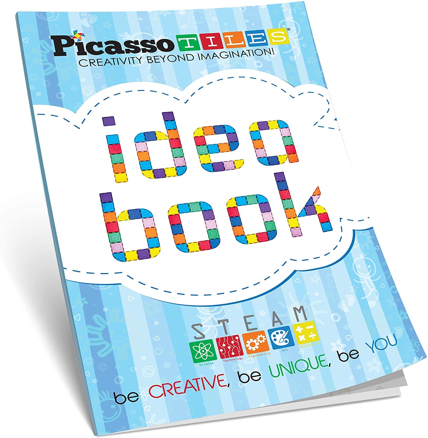 PicassoTiles 50 Piece Race Car Track + Ideabook with Over 150+ Ideas, Magnet DIY Playset 2 Light Up Car STEM Learning Kit Hand-Eye Coordination Fine Motor Skill Training, Unique Innovative Creations