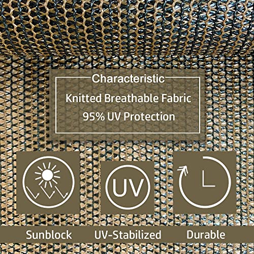 Vocray Outdoor Roller Shade, Patio Blinds Roll Up Shade with 95% UV Protection (8' W X 8' L), Coffee